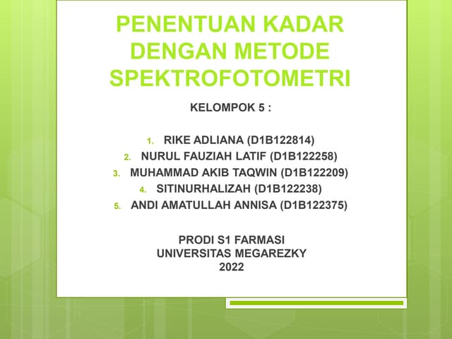 Macam spektrofotometri dan perbedaannya | DOCX