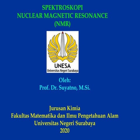 Ppt spektroskopi nmr suyatno-unesa-2020 | PPT