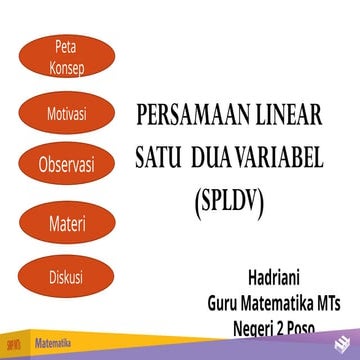 PPT Sistem Persamaan Linear Dua Variabel (SPLDV) | PPTX