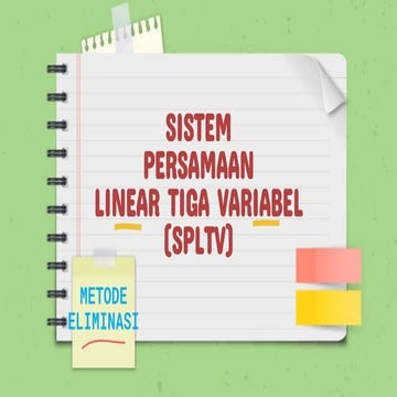 Bahan ajar materi spltv kelas x semester 1 | PDF