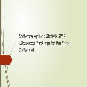 software aplikasi statistik spss (statistic) | PPTX