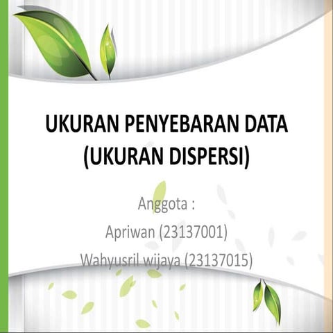 Ukuran Penyebaran Data (Ukuran Dispersi) | PPTX