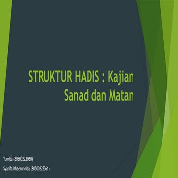 PPT STRUKTUR HADIS-YUMITA, SYARIFA[1] [Read-Only].pptx
