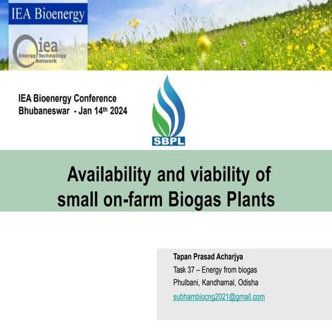 PPT Subham BIO CNG.pdf Manufacturing Bio CNG Plant from Agri Waste | PPT