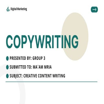 copywriting for advertising or marketing. | PPTX