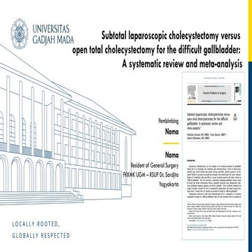 [PPT] Sub total laparoscopic cholecystectomy versus open total ...