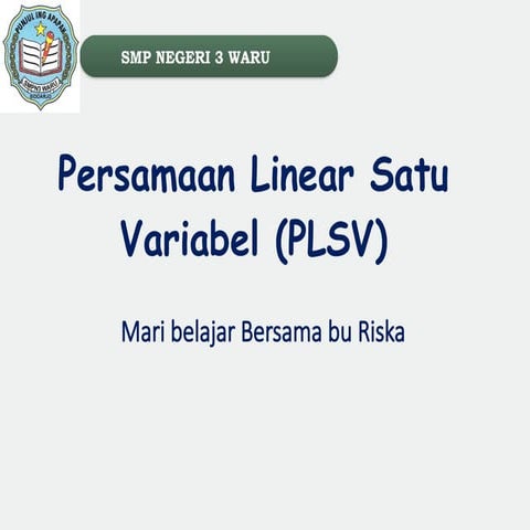 PPT persamaan linier satu variabel .pptx