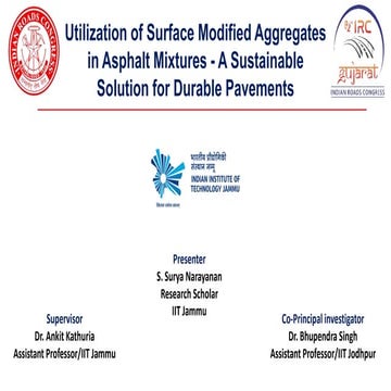 Utilization of Surface modified aggregates in Asphalt Pavements | PPTX ...