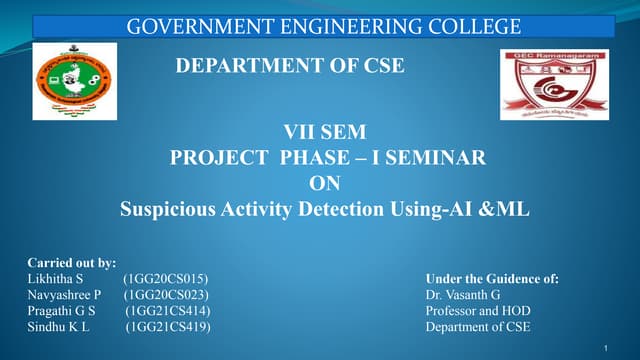 Suspicious Activity Detection Using Surveillance Camara Pptx Home