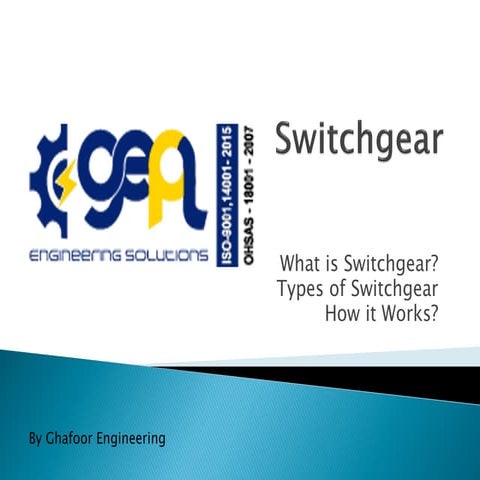 Intro to Switchgear and its working | PDF