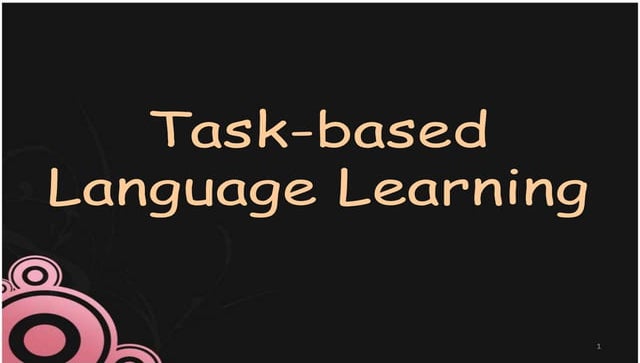 Task based language teaching | PPT