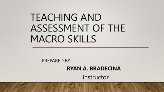 An Overview on the Teaching of the Macro Skills (1).pdf | Education