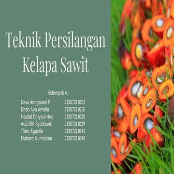 Teknik Persilangan Kelapa Sawit dan Daftar Varietas Kelapa Sawit | PDF