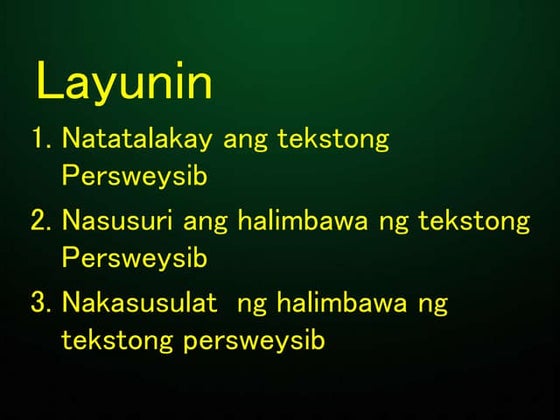 Tekstong Persweysib Grade 11 | PPTX