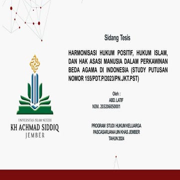 contoh bahan presentasi untuk sidang thesis | PPTX