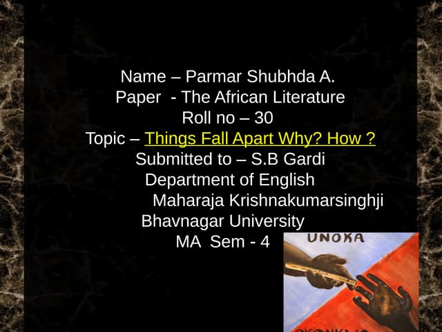 Igbo Culture and Society in 'Things Fall Apart.' | PPTX