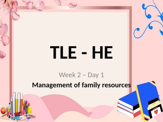 Management of Family Resources - Grade 6 | PPTX