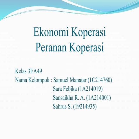 Ppt tugas ekonomi koperasi | PPTX