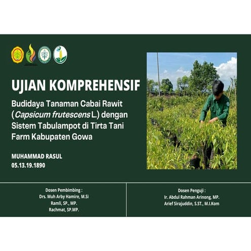 PPT Ujian Komprehensif Magang Tugas Akhir - Muhammad Rasul - Budidaya Tanaman Hortikultura.pdf