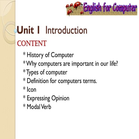 English For Computer Unit 1 Introduction Pdf Operating Systems 5985