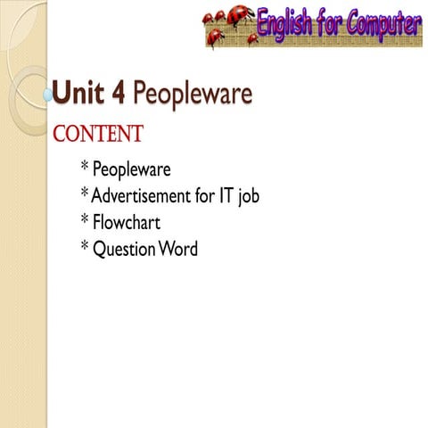 English for Computer unit 4 Peopleware | PDF