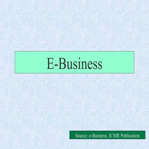 PPT Unit I E-Business Framework.ppt..... | PPT