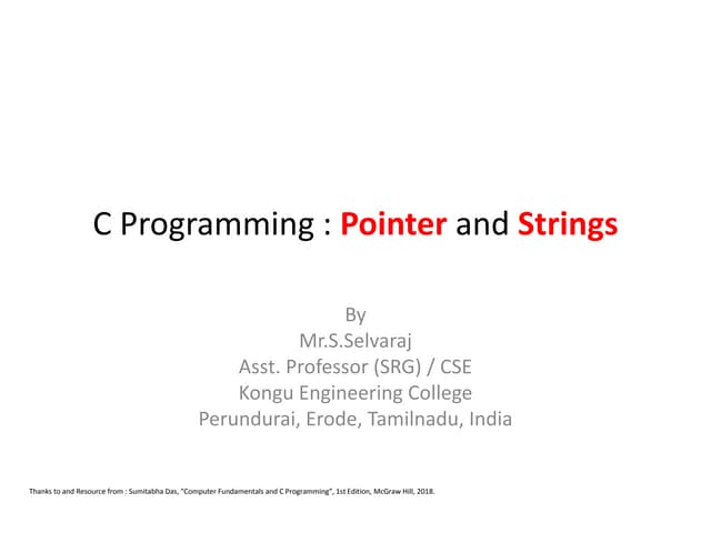 C Programming Pointers And Strings Pptx Programming Languages 5330
