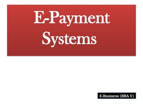 e payment system ppt | PPTX