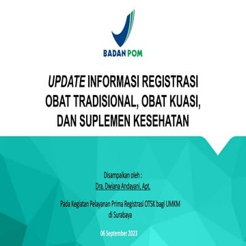 PPT UPDATE INFORMASI REGISTRASI OTSKK___ | PDF