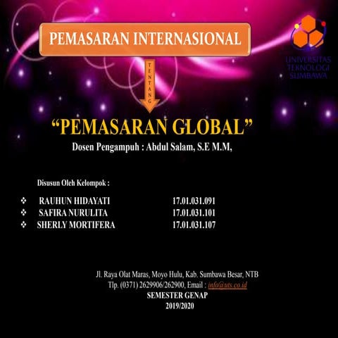 Ppt uts pemasaran global | PPTX