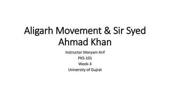 Sir syed ahmad khan(new) | PPTX