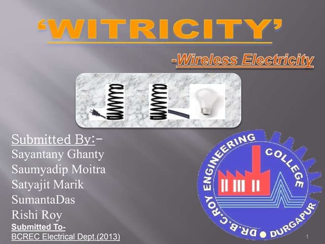 Wireless electricity | PPTX