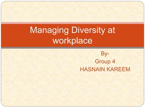 Diversity & Inclusion in the Workplace | PPTX | Human Resources | Business