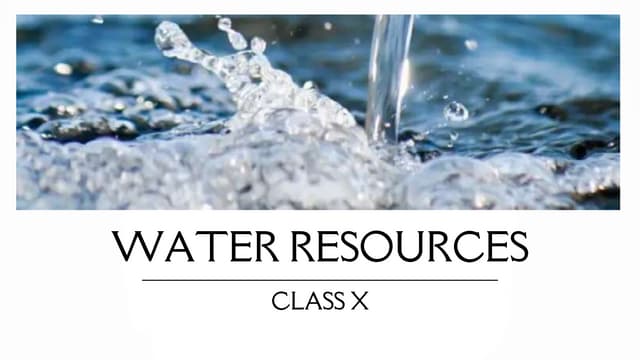 CBSE Social Science Geography Chapter 3 Class 10 Water Resources PPT | PPT