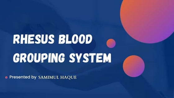 Rh Blood Group System | PPT