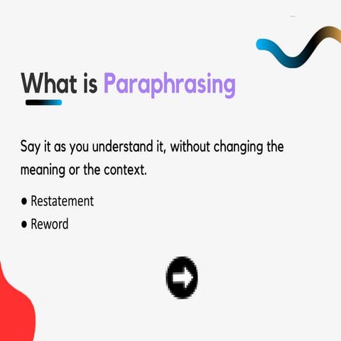 Introduction to Paraphrasing | PPT | Free Download