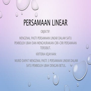Pptx Persamaan Linear Dlm 1 Variable Pptx