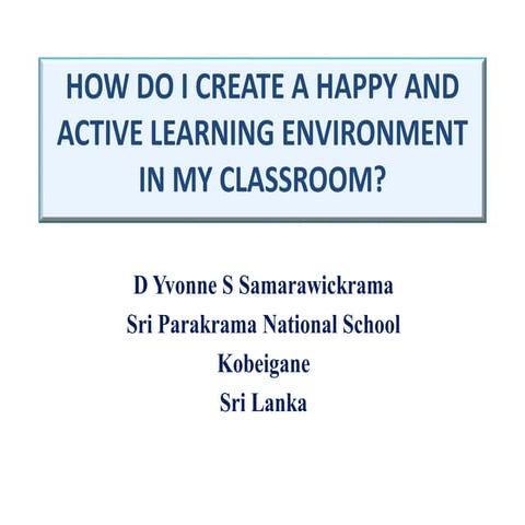 Creating Environment for Learning | PPT