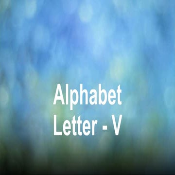 Alphabet - Letter V | PPTX
