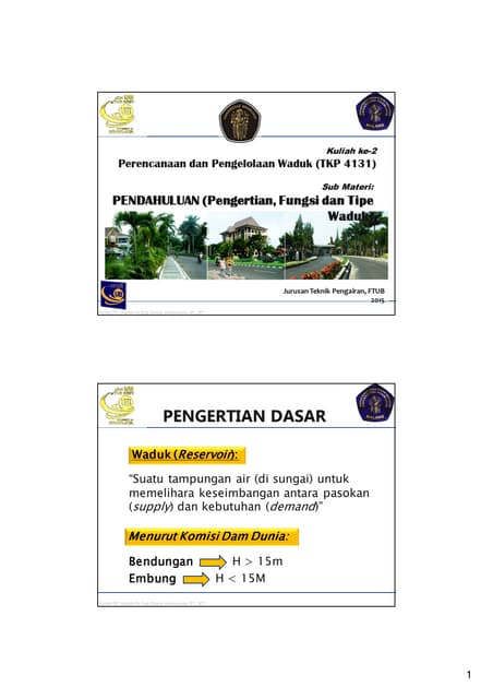 01 perencanaan bendungan-waduk | PDF