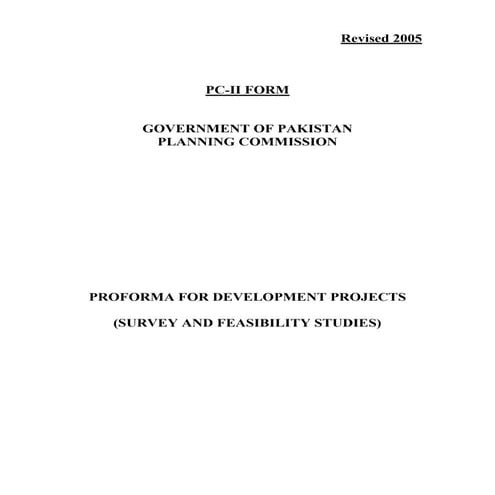 Proforma pc ii(survey feasbility study) | PDF