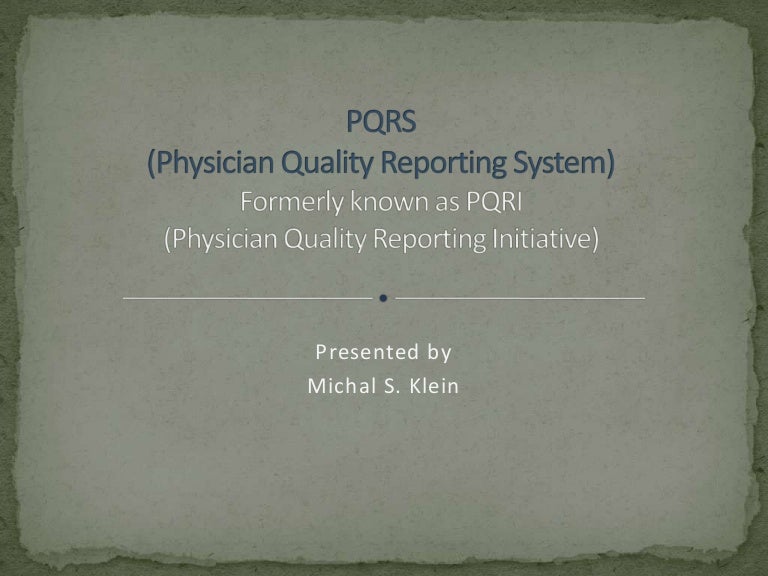 PQRS Overview