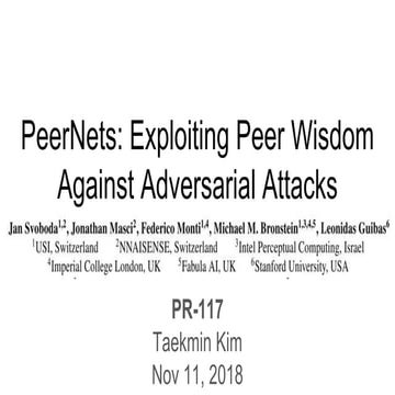 PR-117: PeerNets: Exploiting Peer Wisdom Against Adversarial Attacks | PPT