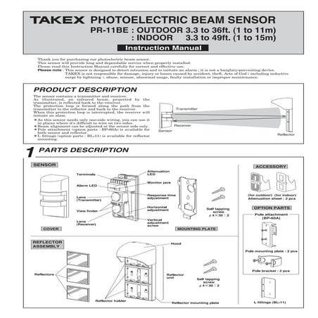 Takex PR-11B Instruction Manual | PDF