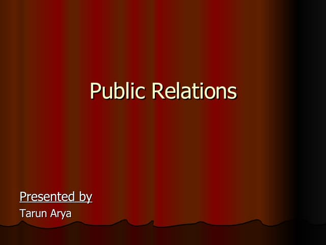 Introduction to Public Relations | What is PR? | PPTX