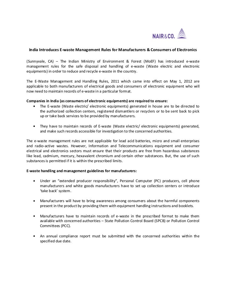 India Introduces E waste Management Rules For Manufacturers And Consu india-introduces-e-waste-management-rules-for-manufacturers-and-consu