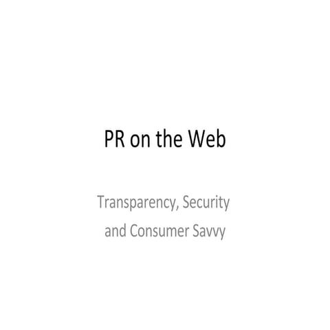 Pr On The Web | PPT