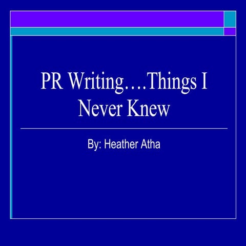 Pr Writing | PPT