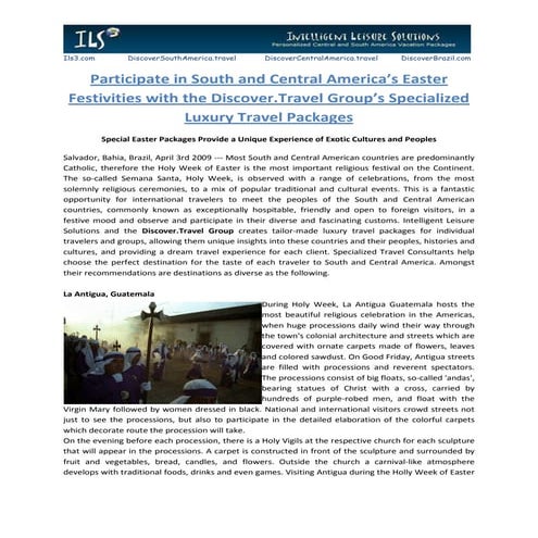 Participate in South and Central America’s Easter Festivities | PDF ...