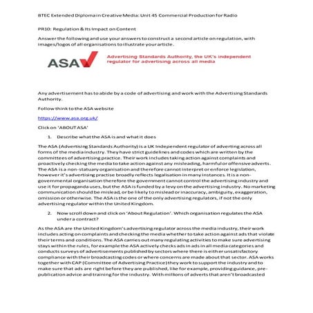 Pr10 asa tasksheet | DOCX